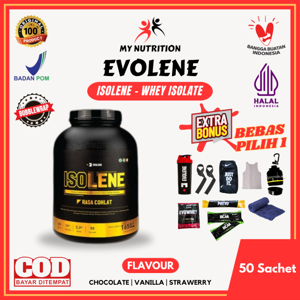 Jual Evolene Whey Protein ISOLENE 50 Serving Sachet 1.65kg Susu ...