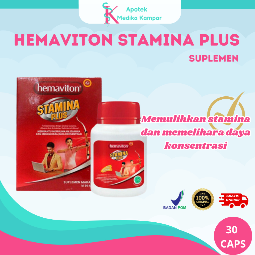 Jual Hemaviton Stamina Plus 1 Botol @ 30 Kapsul Multivitamin | Shopee ...