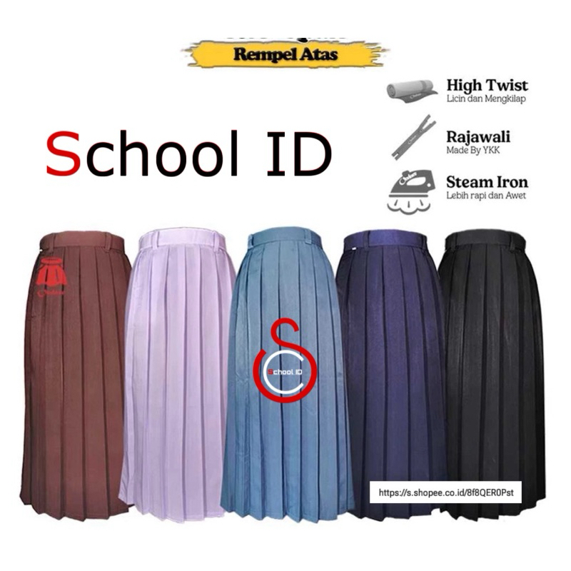 Jual Rok sekolah smp sma mts wanita model full rempel plisket bahan twist jahitan rapih | Shopee ...