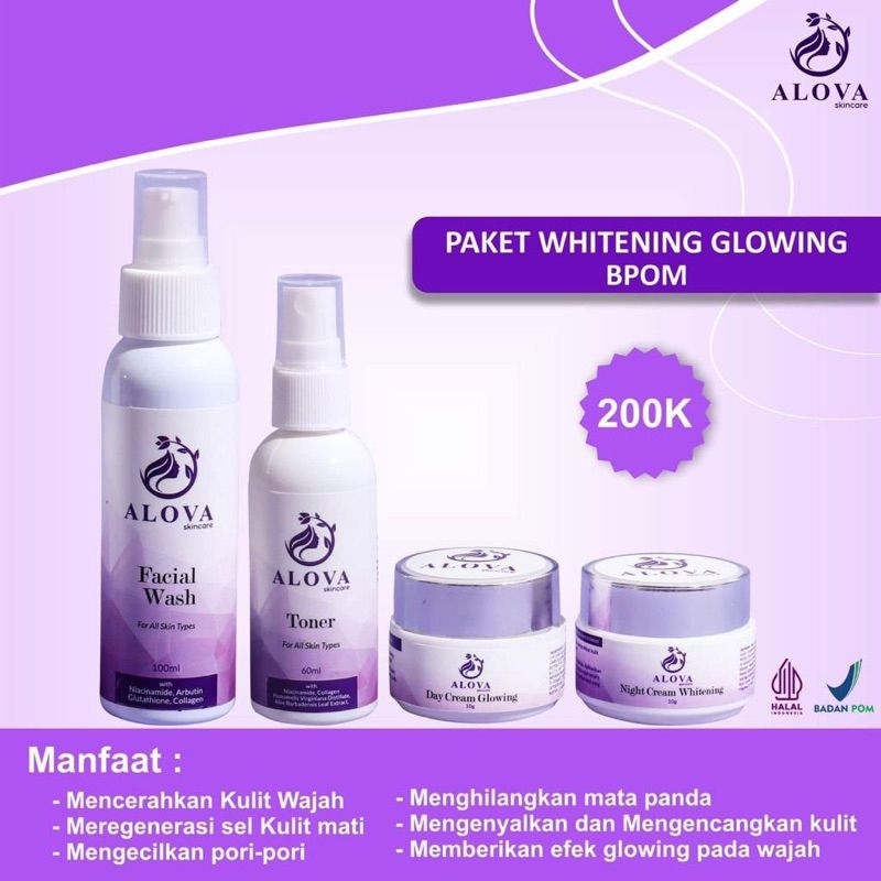 Jual ALOVA SKINCARE WHITENING BPOM FREE SERUM DNA SALMON | Shopee Indonesia