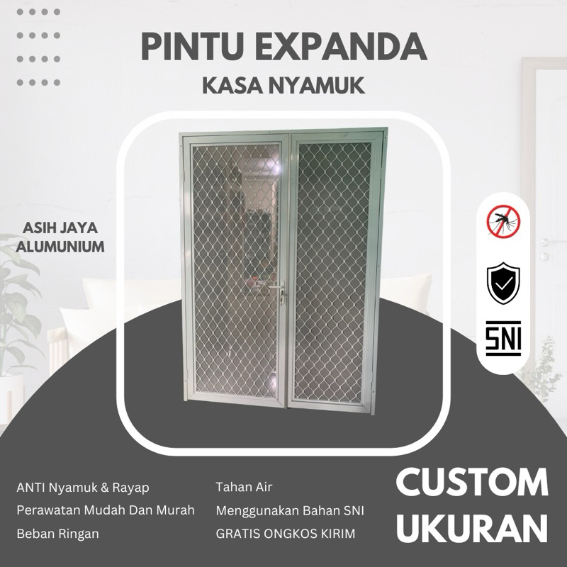 Jual PINTU EXPANDA DOUBLE ALUMUNIUM| FREE ONGKIR 240cm x 150cm | BISA ...