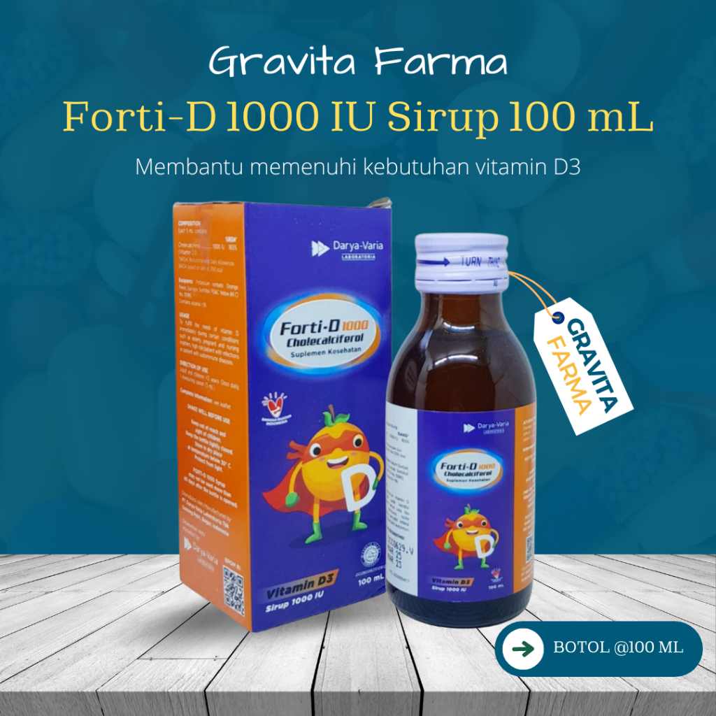Jual Forti-D 1000 IU Sirup 100 mL - Suplementasi Vitamin D3 | Shopee ...