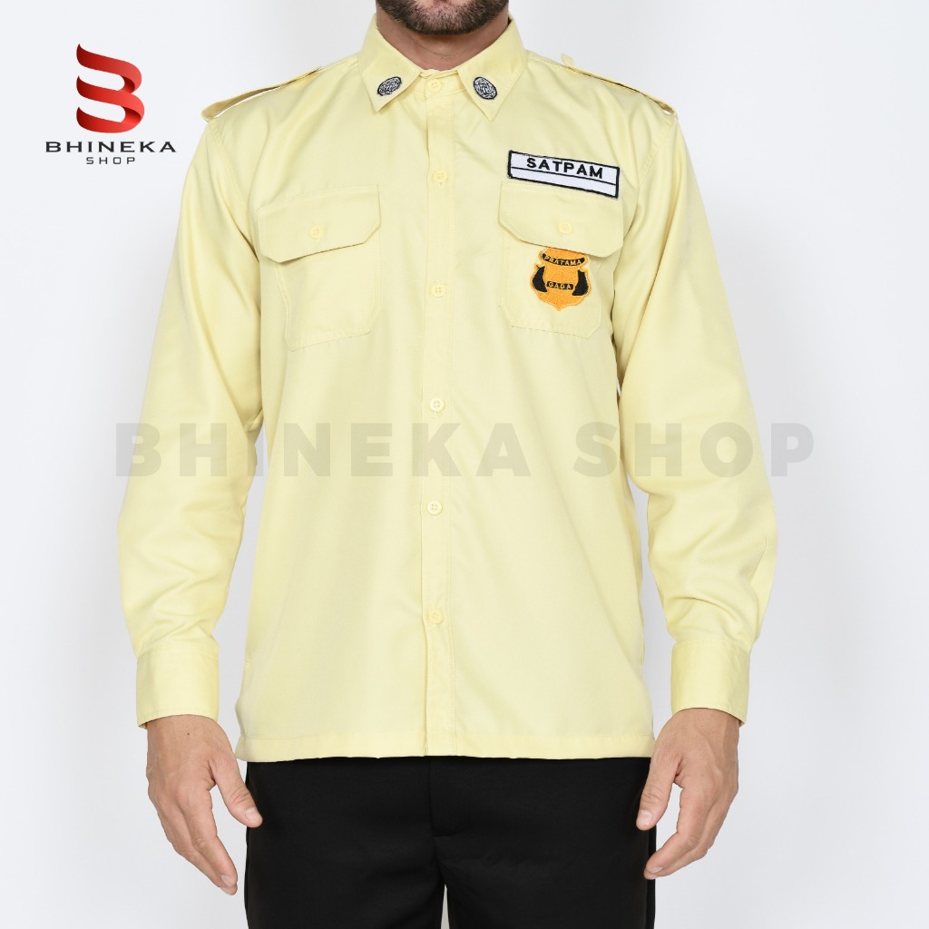 Jual Seragam Pdh Satpam Security Terbaru 2024 Warna Cream Lengan Panjang | Shopee Indonesia