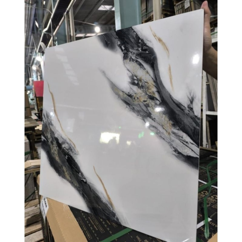 Jual Granit Lantai 60x60 Glossy Arna Amreta Grey Putih Corak Hitam Kw ...