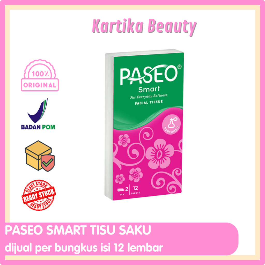 Jual [DIJUAL PER 1 BUNGKUS ISI 12 LEMBAR] PASEO SMART FACIAL TISSUE ...