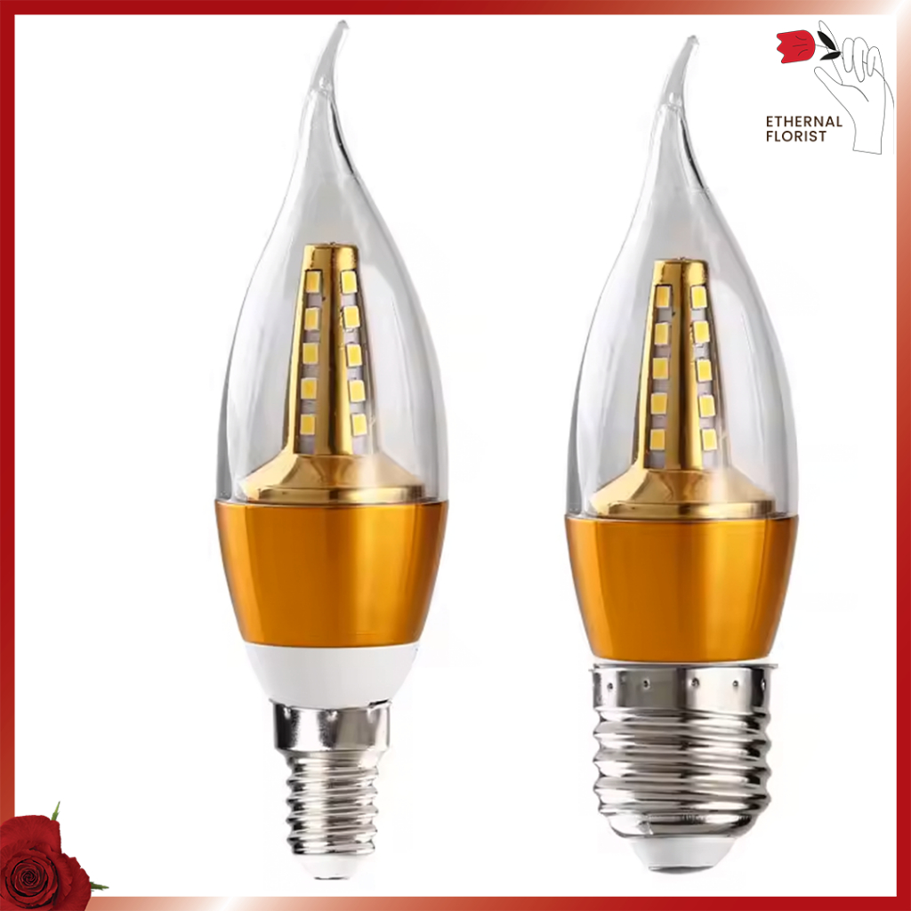 Jual LAMPU CANDEL LED BOHLAM CANDEL SMD 5WATT E14 E27 PUTIH KUNING TERANG BAGUS | Shopee Indonesia