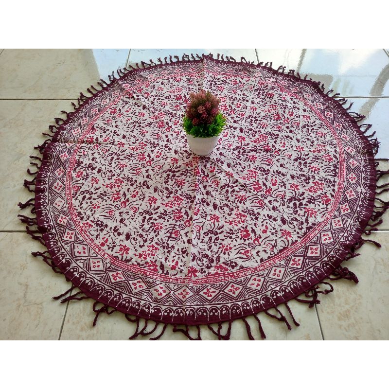 Jual Taplak meja bulat batik cap ukuran 1 meter | Shopee Indonesia