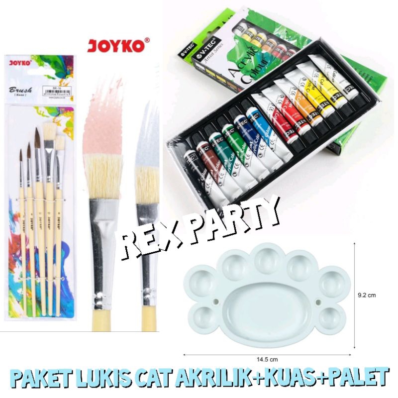 Jual Paket alat lukis / Kuas lukis / Joyko / V Tec / Cat Akrilik ...