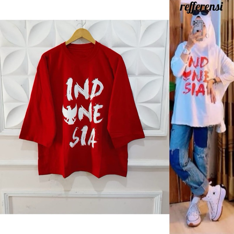 Jual KAOS OVERSIZE KEMERDEKAAN// ATASAN MERAH PUTIH INDONESIA JUMBO ...