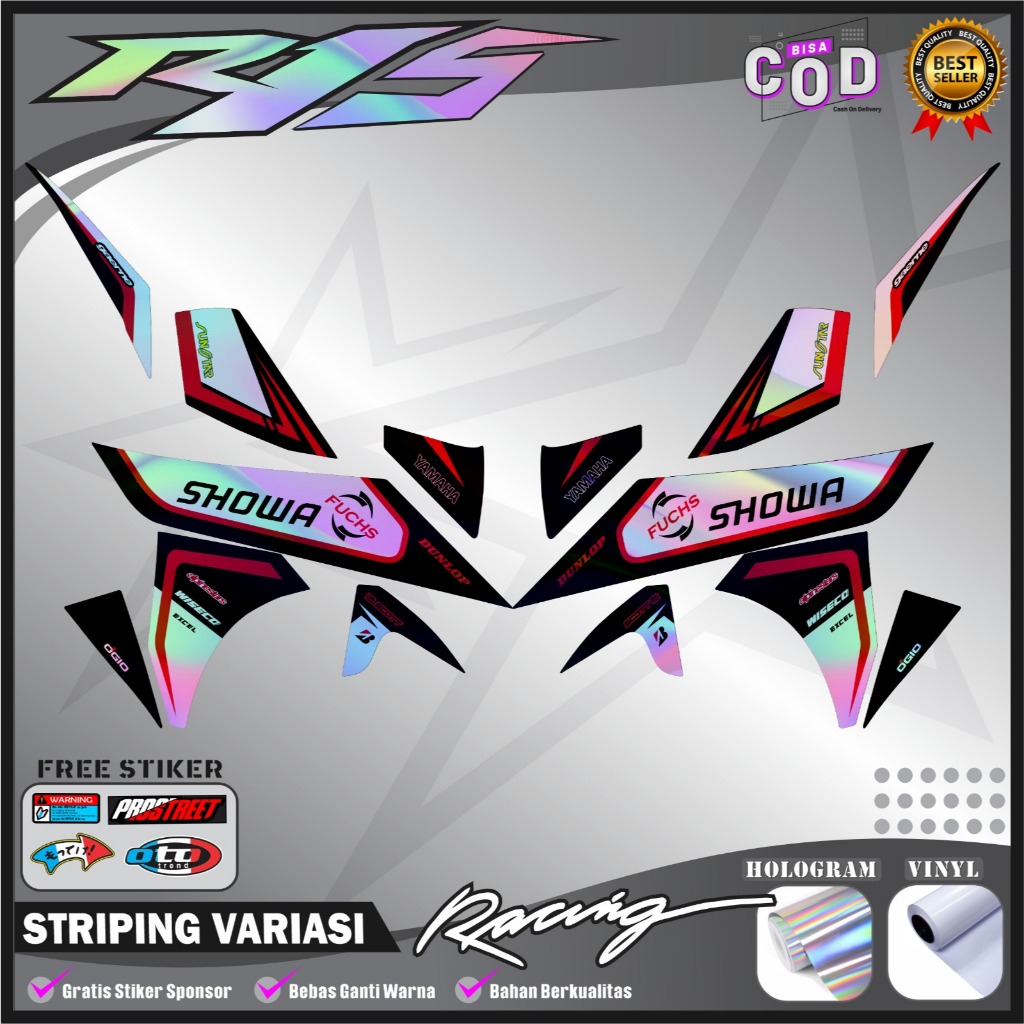 Jual STIKER STRIPING VARIASI HONDA R15 V2 SHOWA HOLOGRAM TERLARIS DAN ...