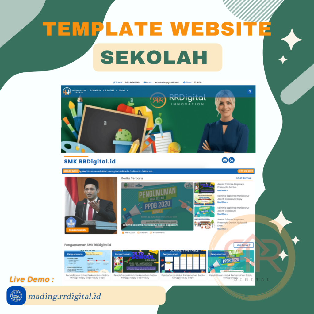 Jual TEMPLATE WEB SEKOLAH MADING PRO RESPONSIVE + CUSTOM ELEMENTOR ...
