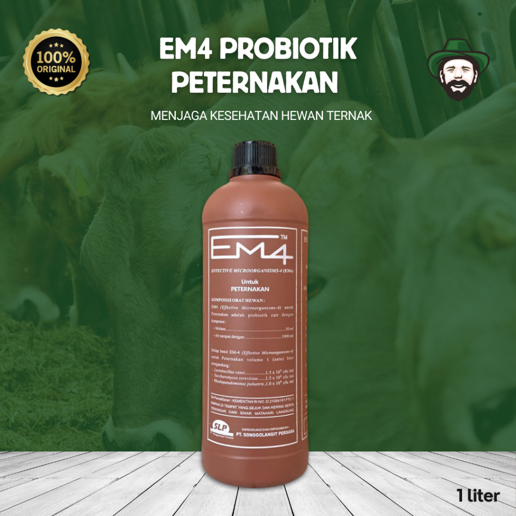 Jual EM4 Peternakan 1 Liter Probiotik Pupuk Organik Cair Ternak Sapi ...
