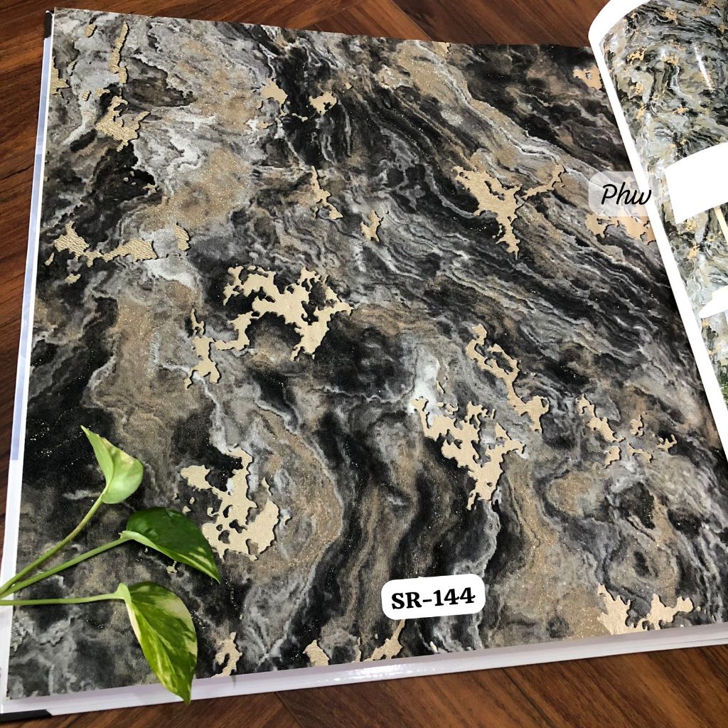 Jual Wallpaper Dinding Granit Marble Hitam Gold Biru Hijau Mewah ...