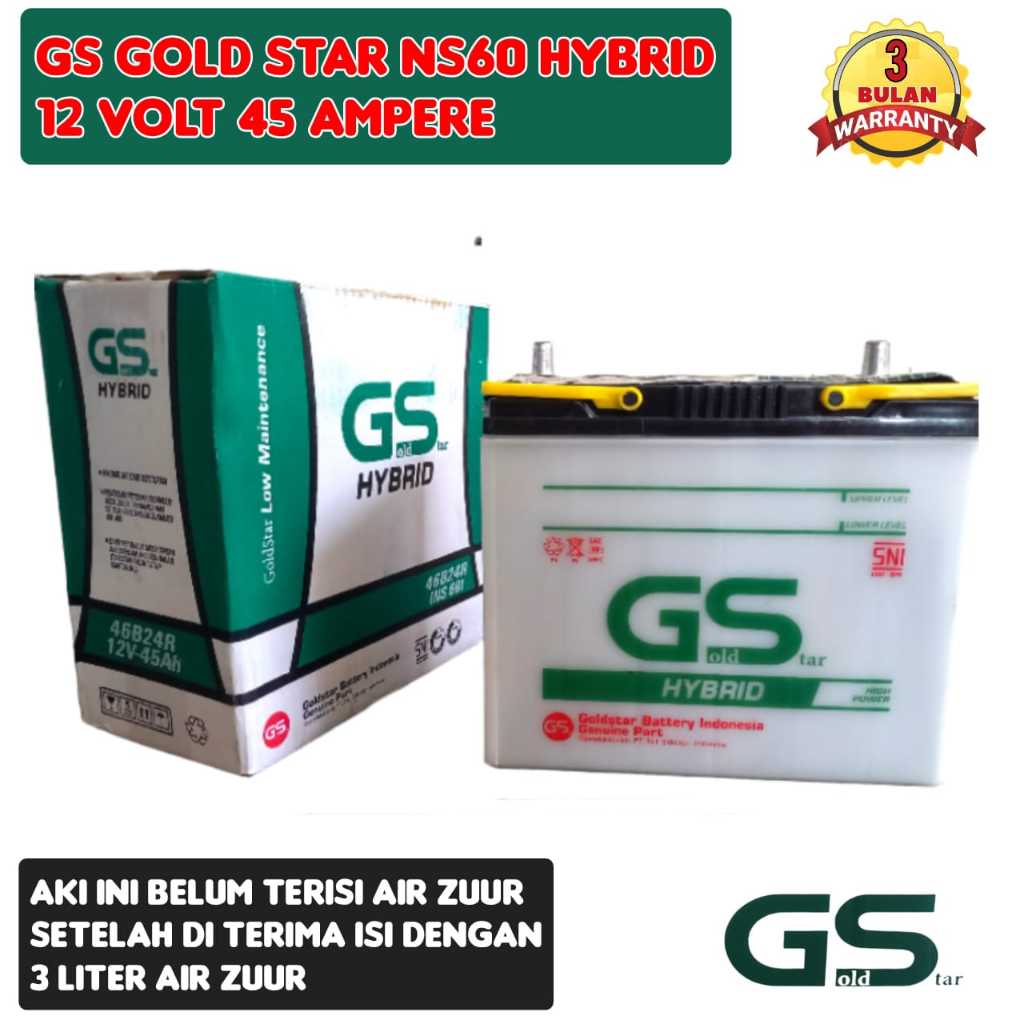 Jual Aki Mobil Avanza/Terios/Rush/Taruna/Xenia/Katana/Escudo/APV Gs Gold Star NS60 PREMIUM 45 ...