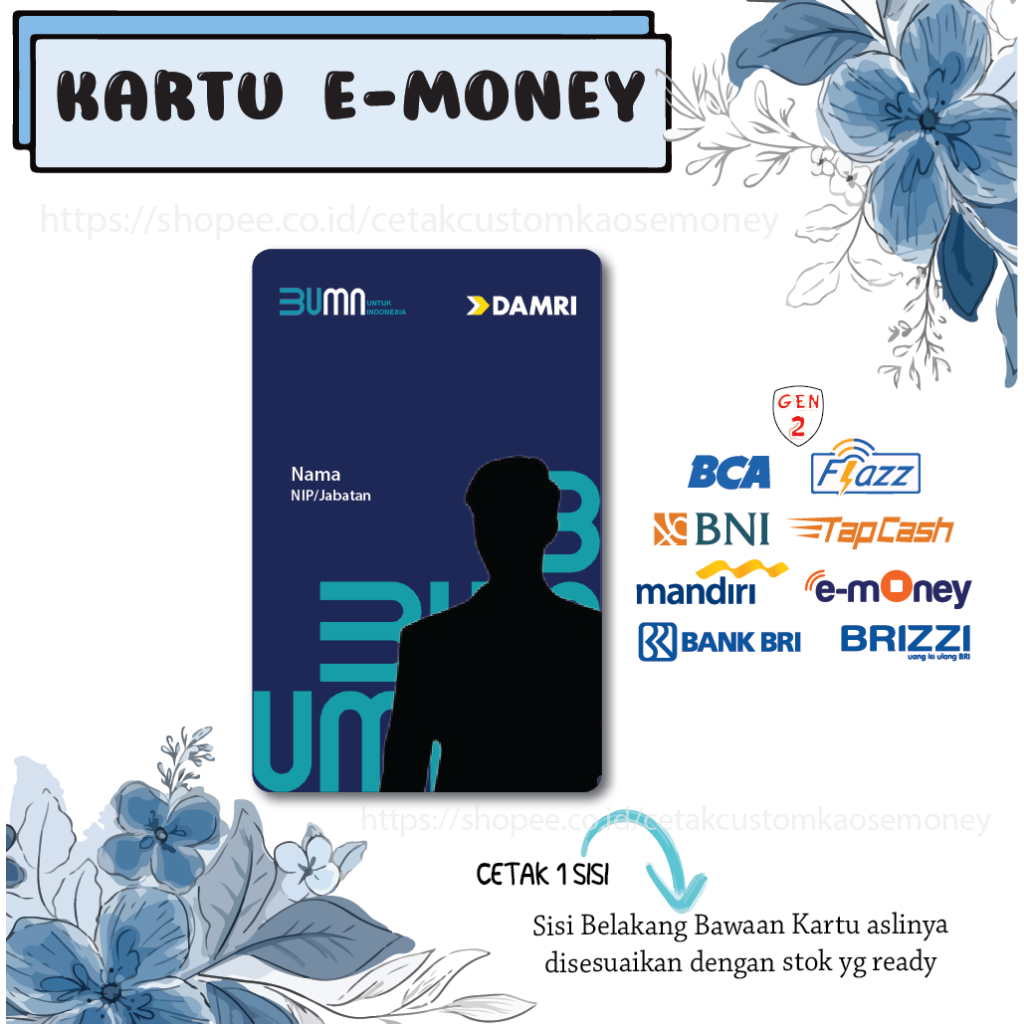 Jual KARTU EMONEY ETOLL ID CARD NEW DAMRI ID CARD KARTU IDENTITAS ...