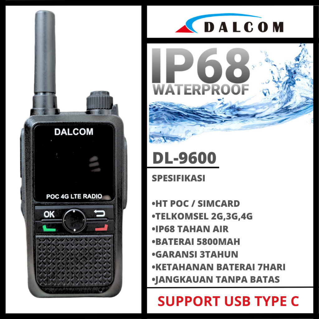Jual HT DALCOM POC 4G 3G 2G WATERPROOF | Shopee Indonesia