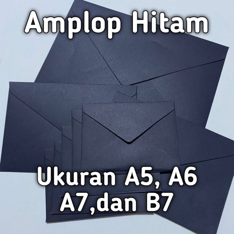 Jual AMPLOP HITAM A5/A6/B7/AMPLOP UNDANGAN/AMPLOP POLOS/HITAM/BLACK ...