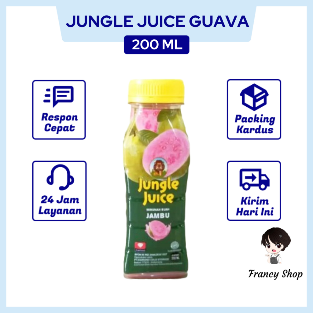 Jual Jus Jambu Jungle Juice Guava Kemasan Botol 200 ml | Shopee Indonesia