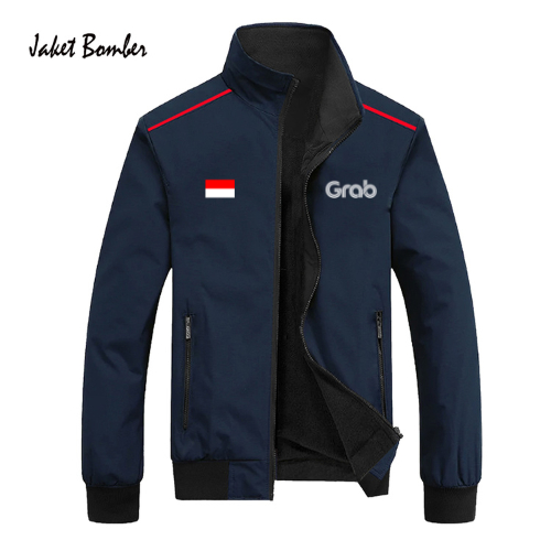 Jual Jaket Bomber Casual Ojol Grab Bendera Pria | Jaket Motor pria ...