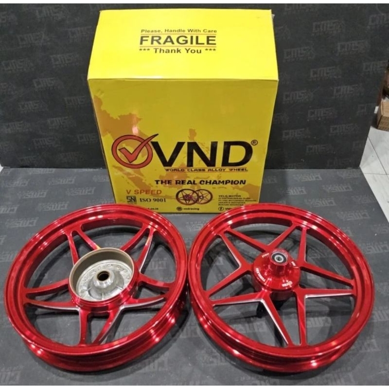 Jual Velg Velek VND V Speed Model Bintang Ring 14 Yamaha Aerox 155 Red ...