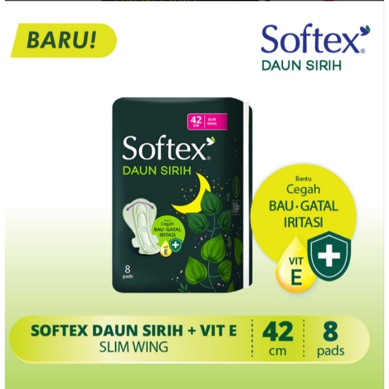 Jual softex daun sirih slim wing 42 cm 8 pads - night | Shopee Indonesia