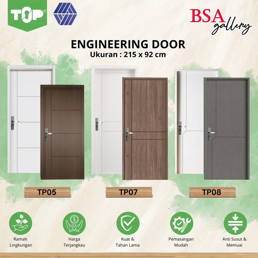 Jual PINTU RUANGAN KAYU PINTU KAMAR ENGINEERING WOOD DOOR KODAI TOP ...