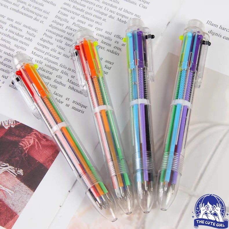 Jual COD Pulpen 6 Color in 1 Ballpoint Pen Office Pena 6 Warna ...