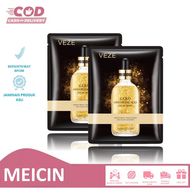 Jual [BPOM] VEZE 24k Pure Gold Hyluronic Acid Facial Mask Masker Wajah ...