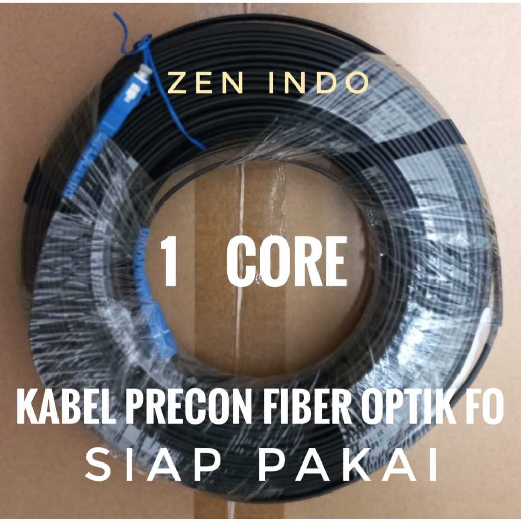 Jual Kabel Precon Fiber Optik FO 1 Core 3 Seling Siap Pakai Kabel FO 50M 75M 100M 120M 150M 200M ...