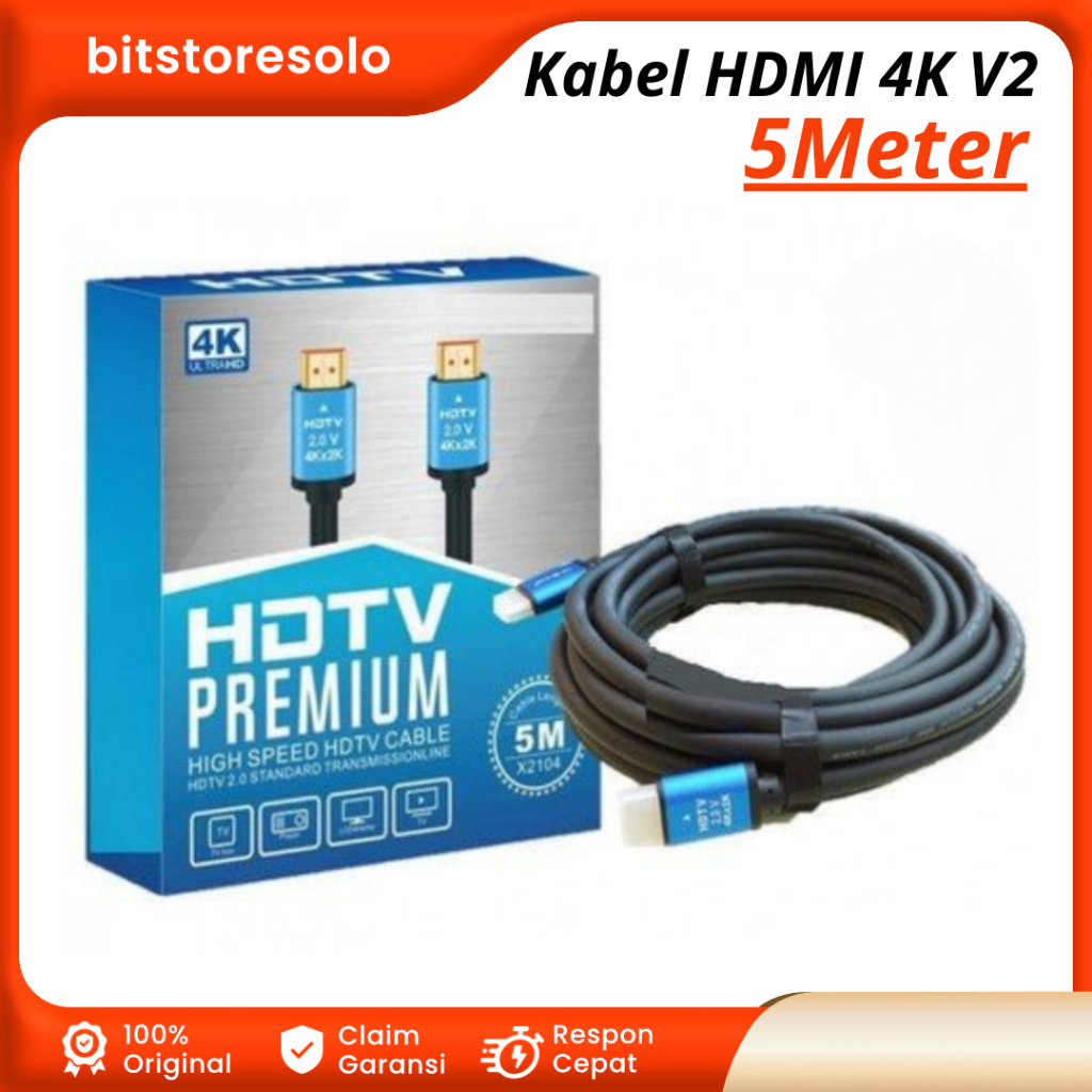 Jual Kabel HDMI 5M 4K Ultra HD V2.0 5 Meter High Quality | Shopee Indonesia