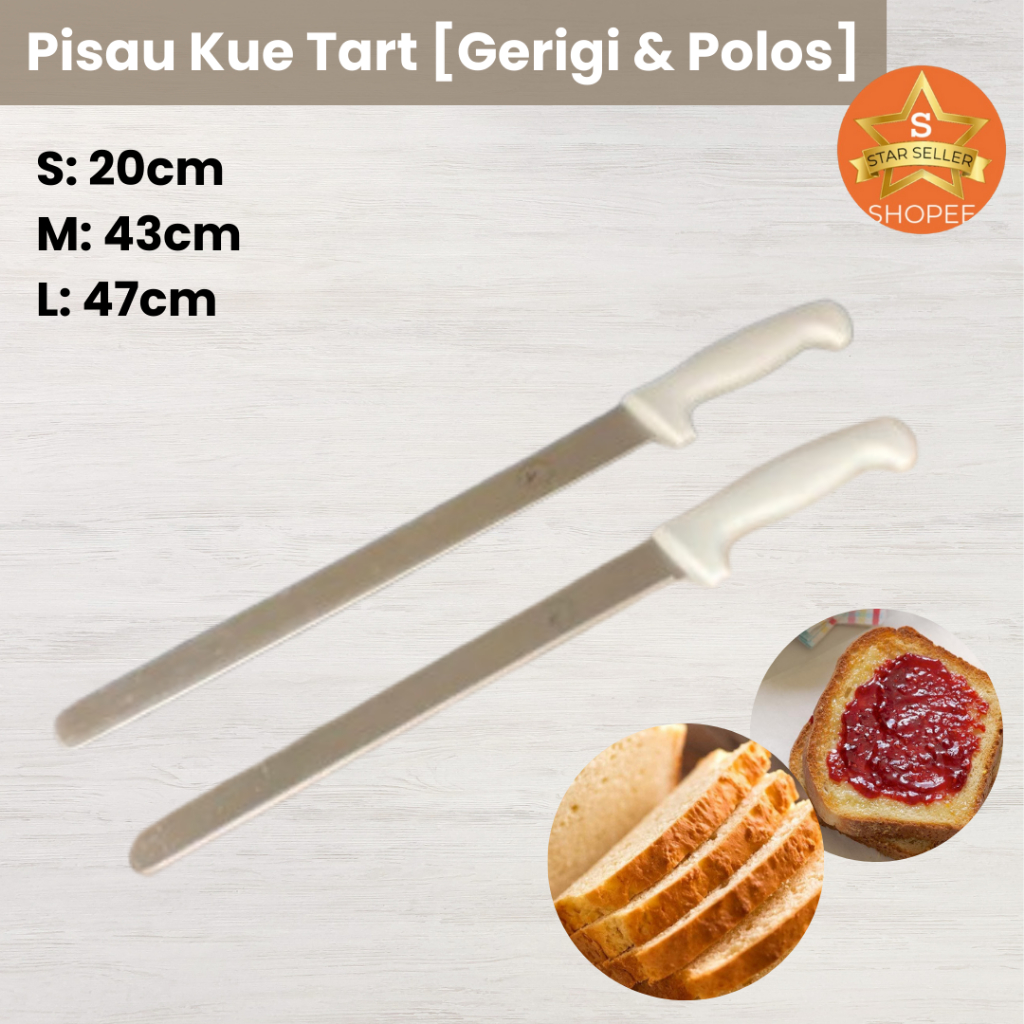 Jual [PREMIUM] Pisau Kue Roti Mata Pisau Gerigi atau Polos | Pisau Roti ...