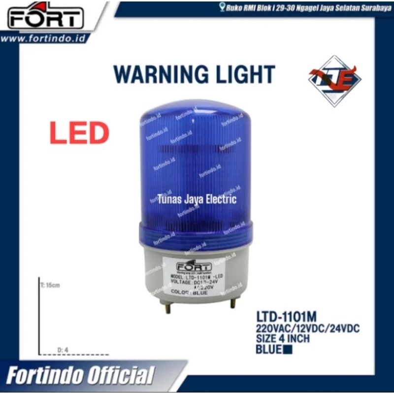 Jual Lampu Rotary LED / Warning Light LED LTD-1101M 4inch 12V/24V/220V ...