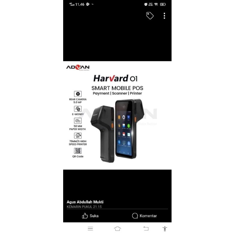Jual ALL IN ONE POS ADVAN HARVARD 01 MESIN KASIR NFC | Shopee Indonesia