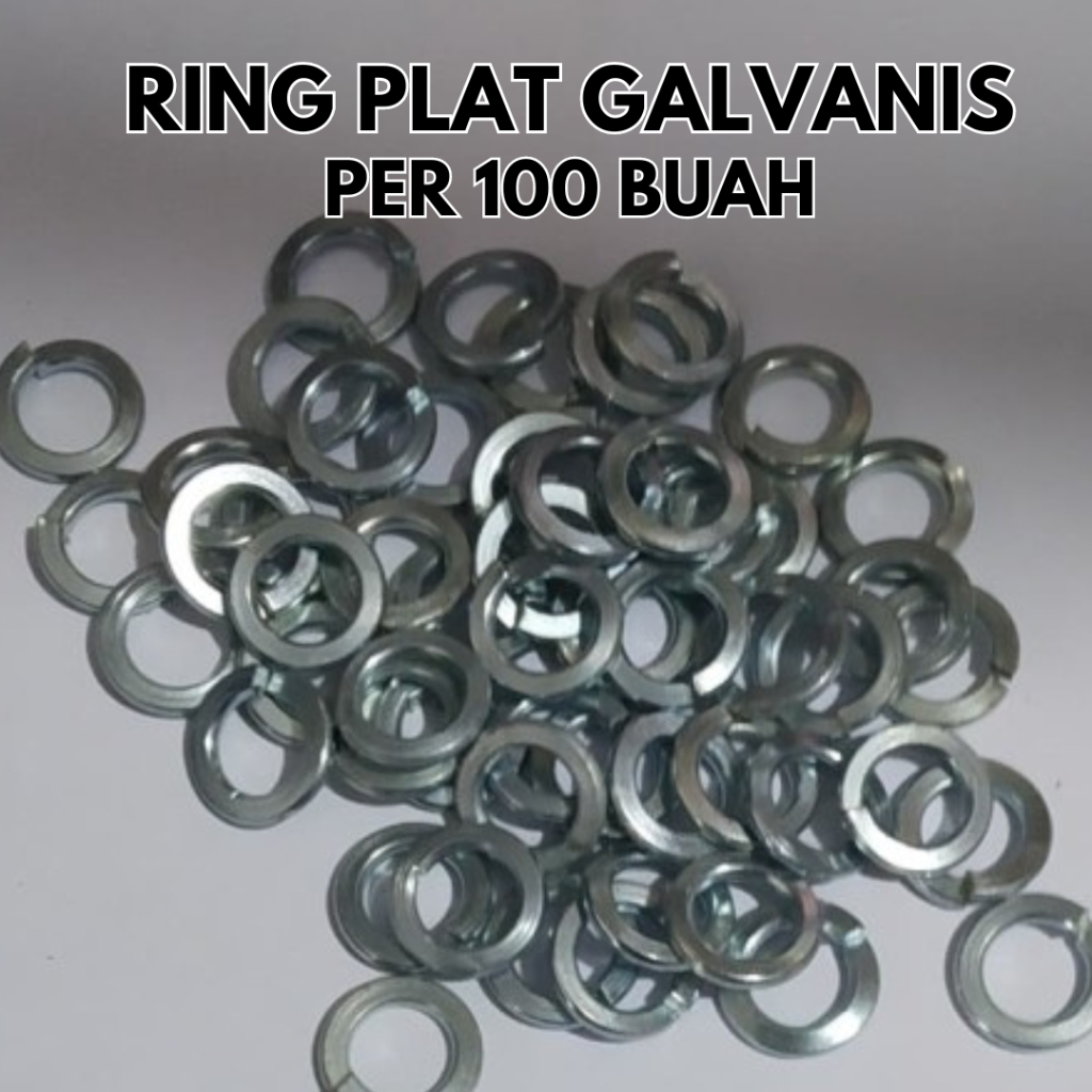 Jual Per 100 buah Ring Per Galvanis M 16 Pengunci Pengencang Mur Baut ...