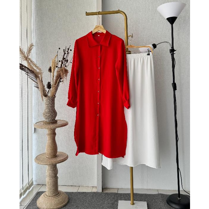 Jual ADANTYA Set Tunik + Rok Merah Putih Tunik Zalfa Wanita Kekinian ...