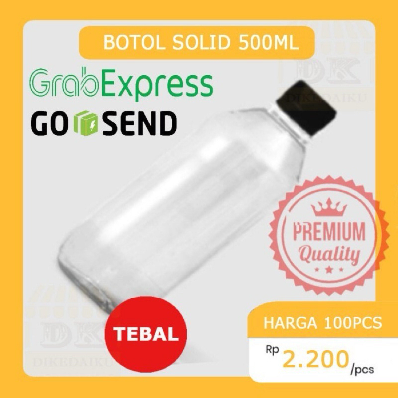 Jual Botol Plastik 500ML TEBAL / BOTOL PLASTIK 500 ML 35gram / BOTOL SOLID 500 ML PLASTIK 35g ...