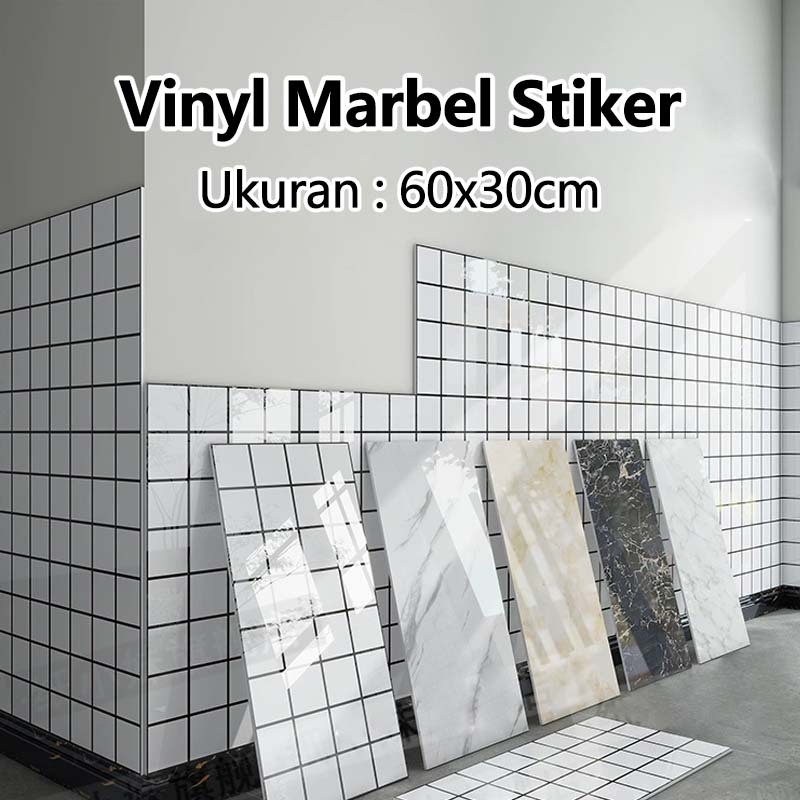 Jual [KaiLe] Wallpaper marmer imitasi/stiker ubin imitasi/stiker tahan ...