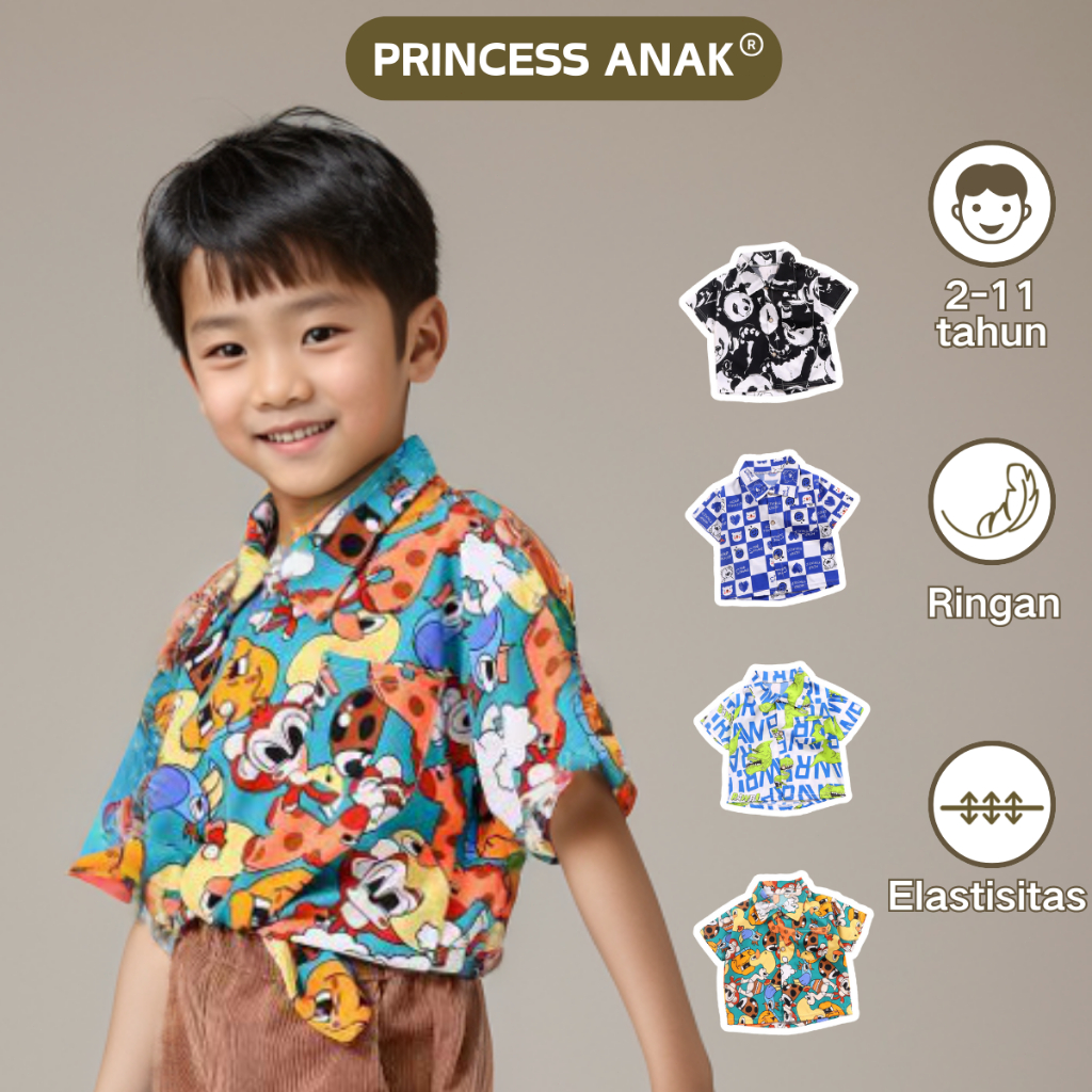 Jual [PRINCESS ANAK]Kemeja anak-anak 2-11 tahun, kaos katun bermotif ...