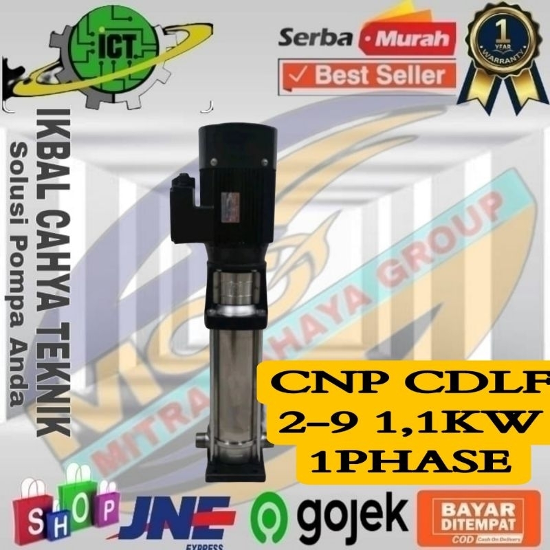 Jual Pompa CNP CDLF 2-9 1,1 KW 1.5 HP 220V 1Phase Pompa booster ...