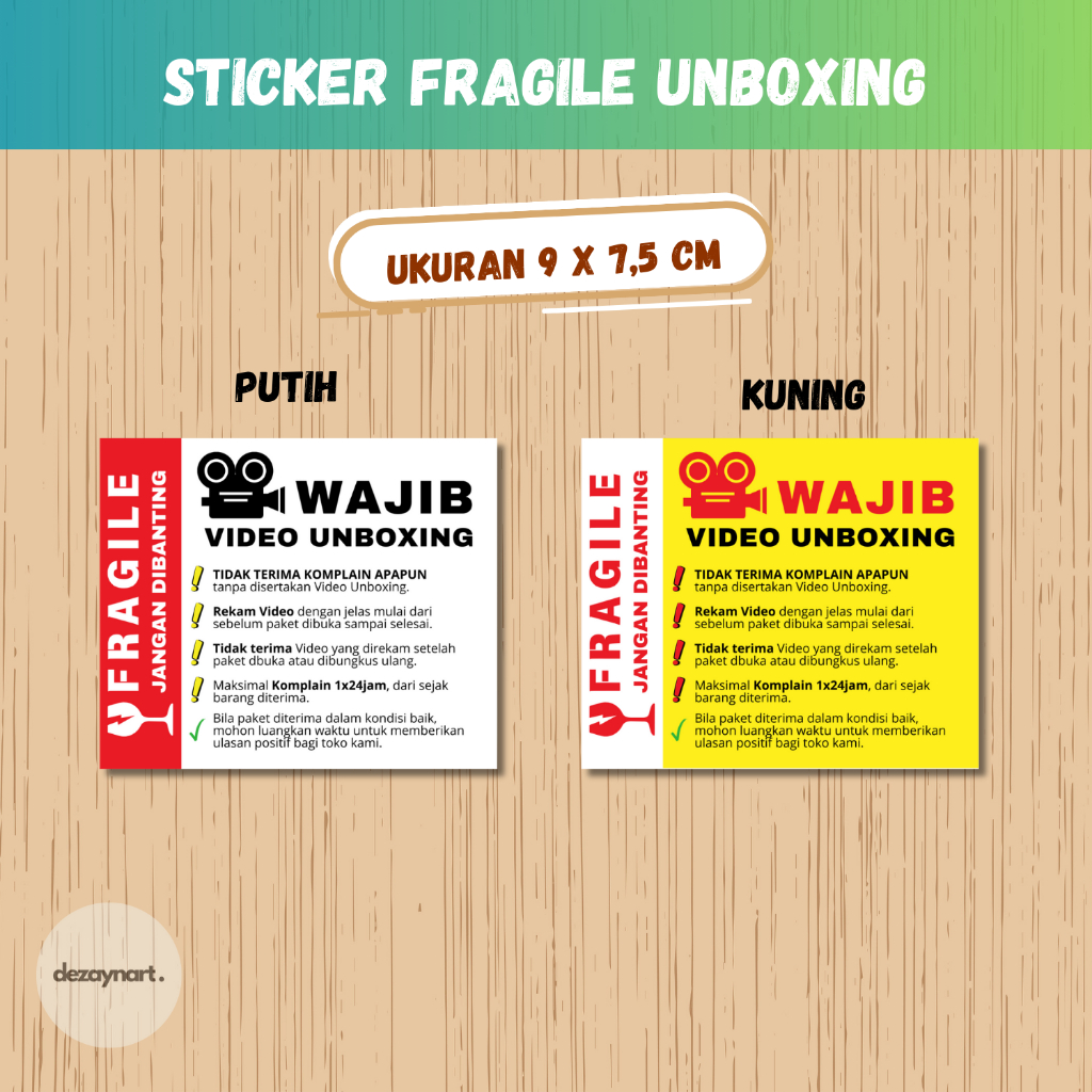 Jual Label Sticker FRAGILE Wajib Video Unboxing / Label Pengiriman Awas ...