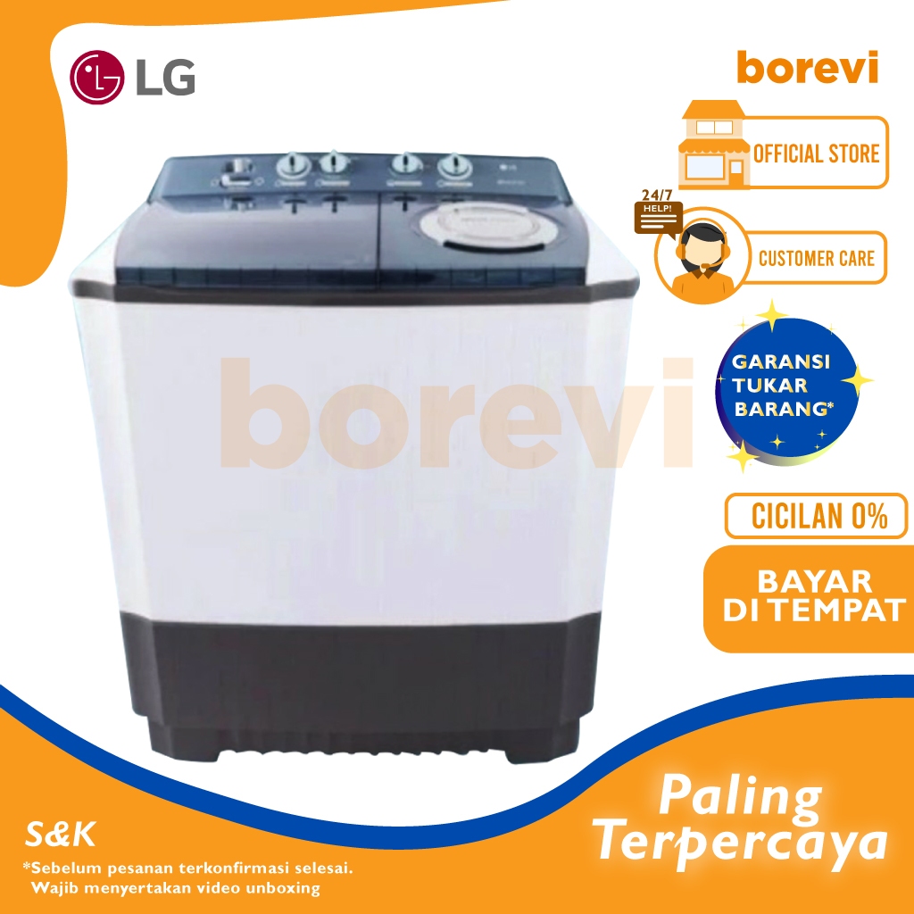 Jual Lg P1000rt Mesin Cuci 2 Tabung 10 Kg Top Loading Wind Jet Dry P ...