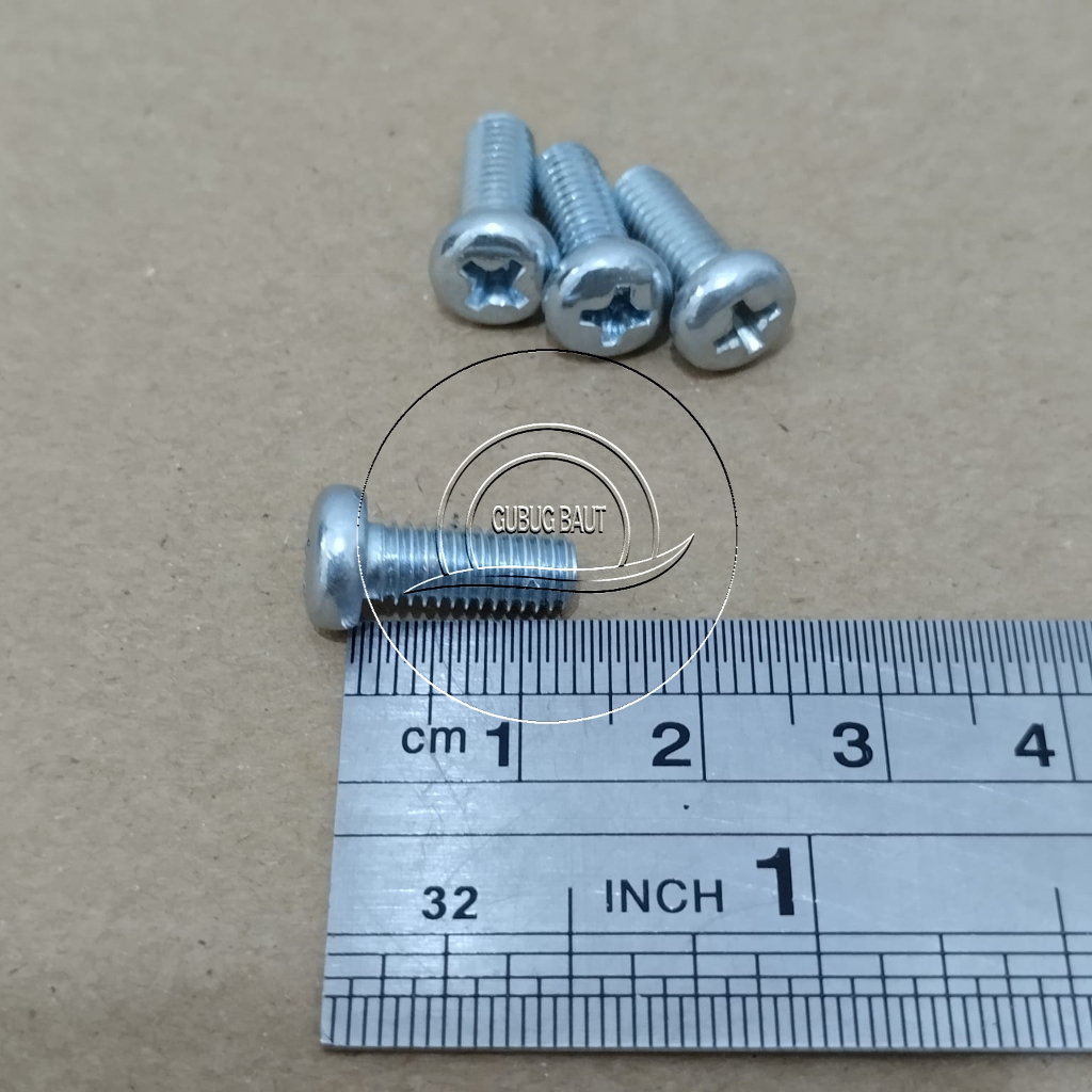 Jual BAUT JP M5 X 12 PAN HEAD SEKRUP M5X12 PANJANG 1,2CM 1,2 CM 5X12 5 X 12 MM 12MM OBENG PLUS ...