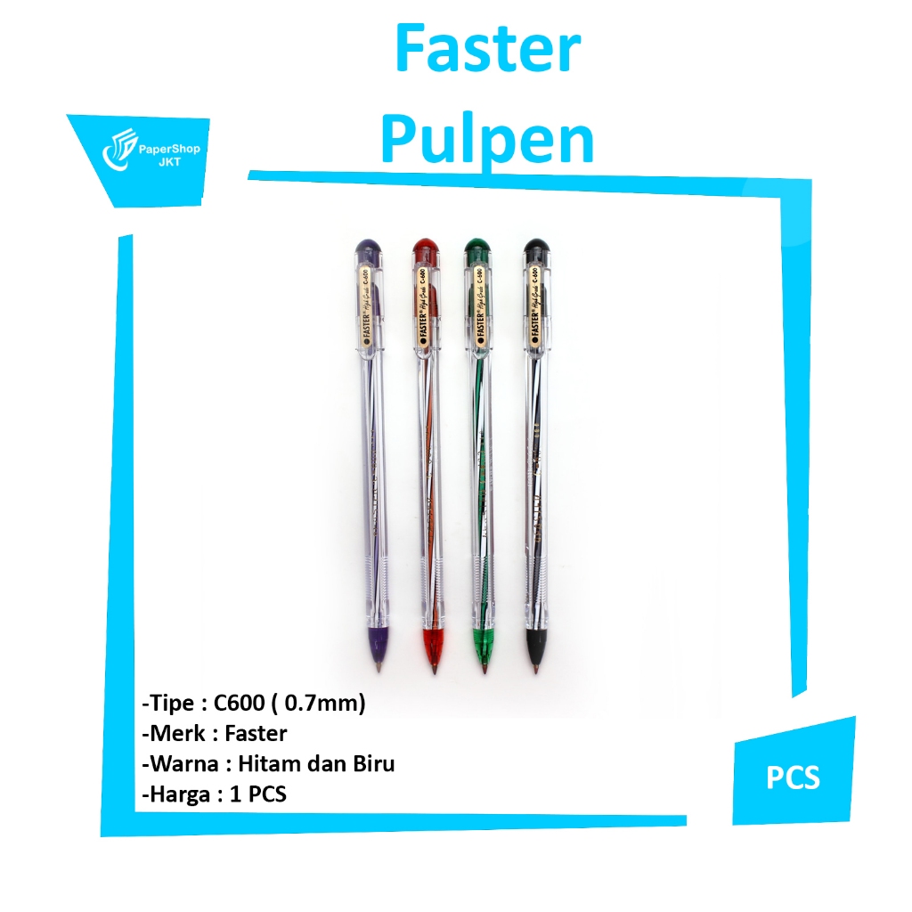 Jual FASTER - Pen C600 | Pen C6 - Varian Extra Fine Ballpoint - PCS ...