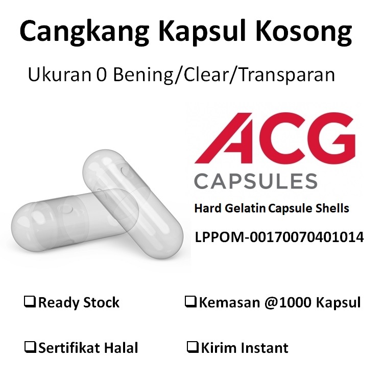 Jual Cangkang Kapsul Kosong 0 ACG netral bening 1000 Capsule ...