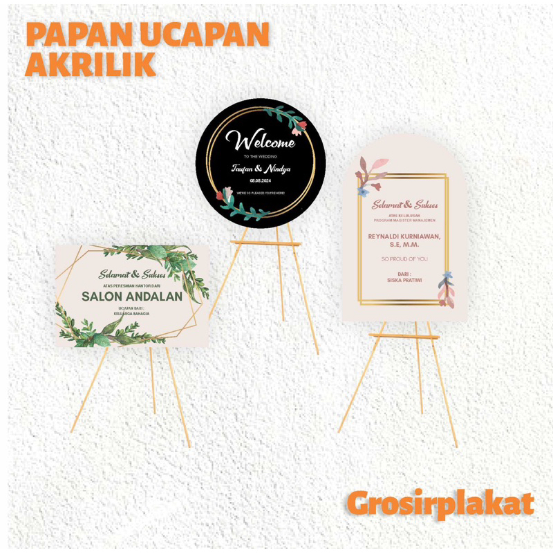Jual PAPAN UCAPAN AKRILIK 60 X 40 CM / PAPAN BUNGA AKRILIK / PAPAN ...