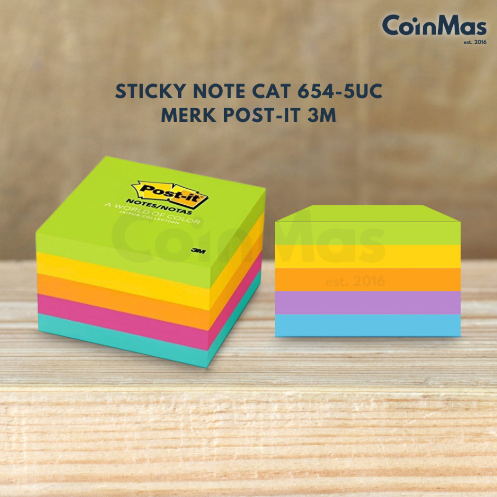 Jual CoinMas | Post It - Cat 654-5UC Sticky Notes/Notas Isi 100 Lembar ...