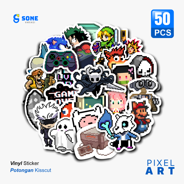 Jual Stiker Pack Pixel Art Aesthethic Vinyl Waterproof untuk Sticker ...