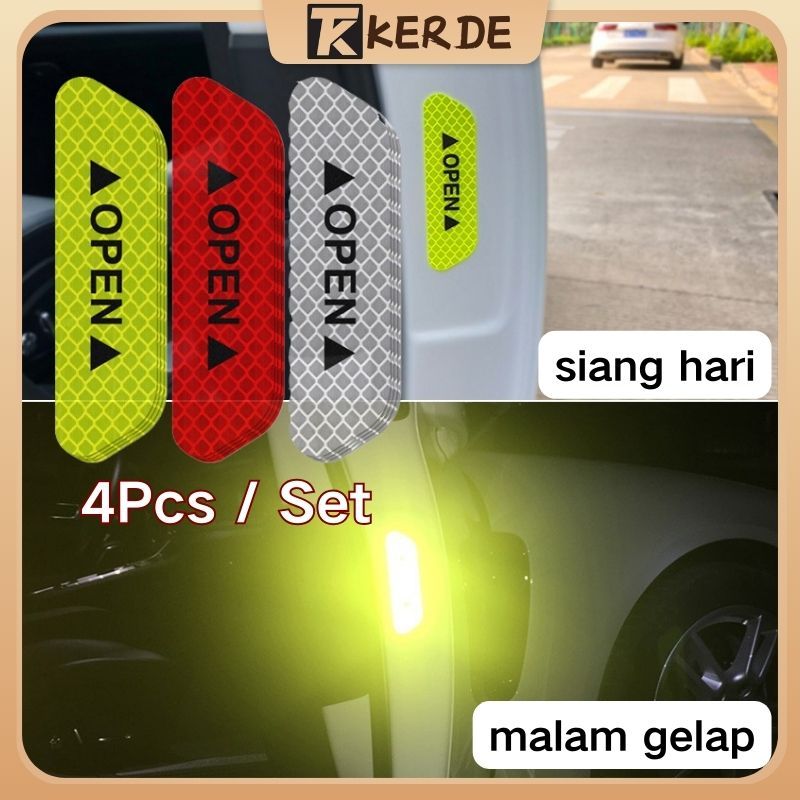 Jual 4Pcs Reflector Stiker Pintu Mobil Reflector Warning Sticker Mobil ...