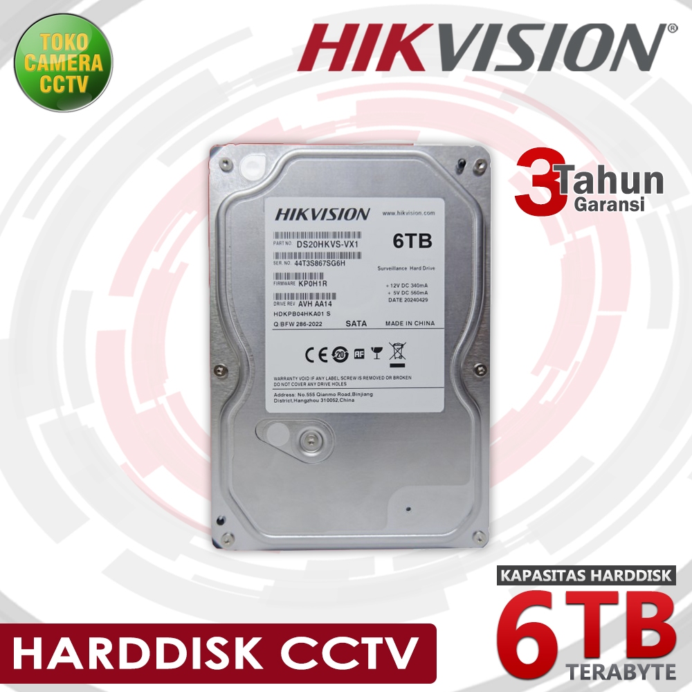 Jual HDD CCTV 6TB HIKVISION DS60HKVS-VX1 HARDDISK 6 TERRA INTERNAL ...