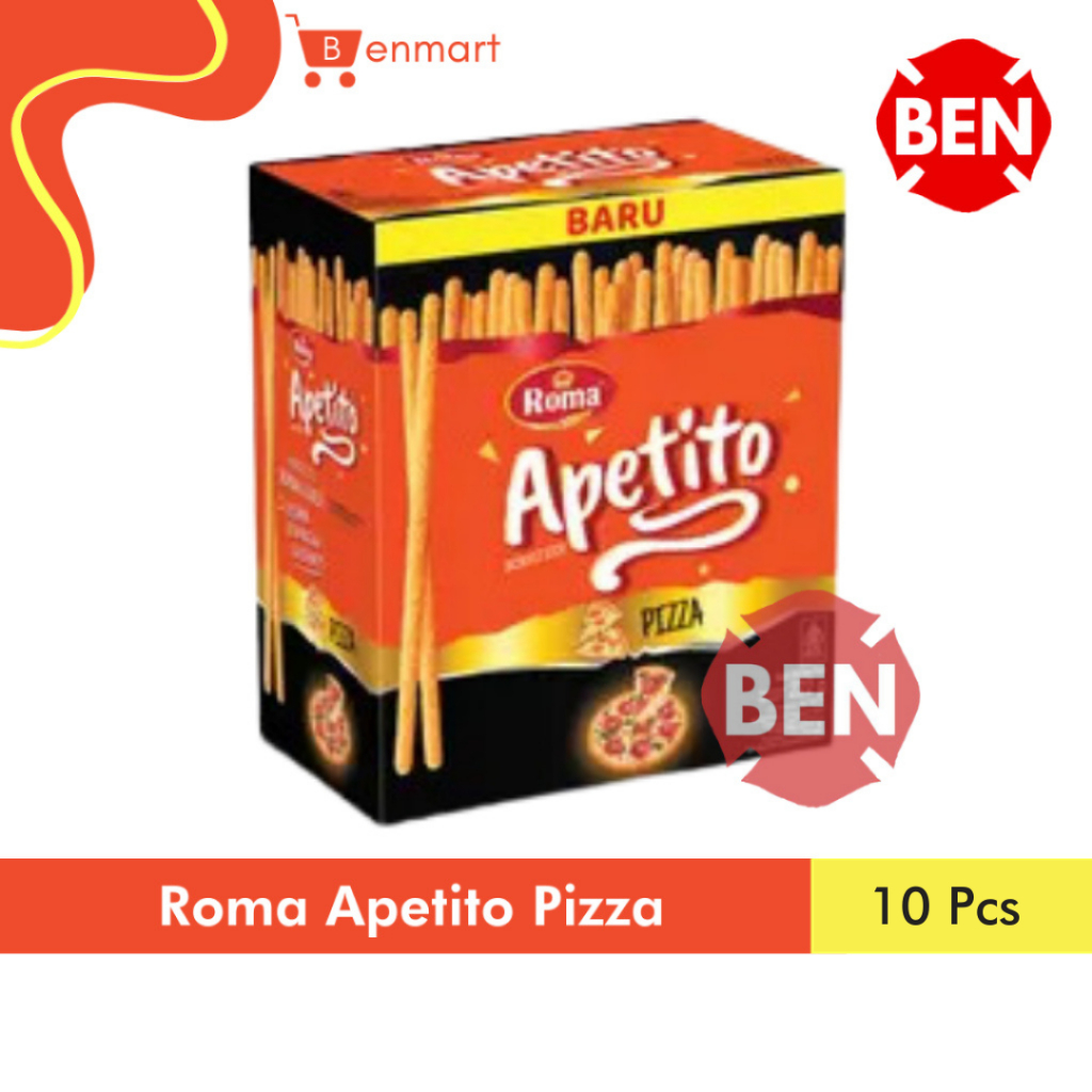 Jual Roma Apetito PIZZA 1 Pak Box 10 Pcs Biskuit Stik Stick Orange Dus ...